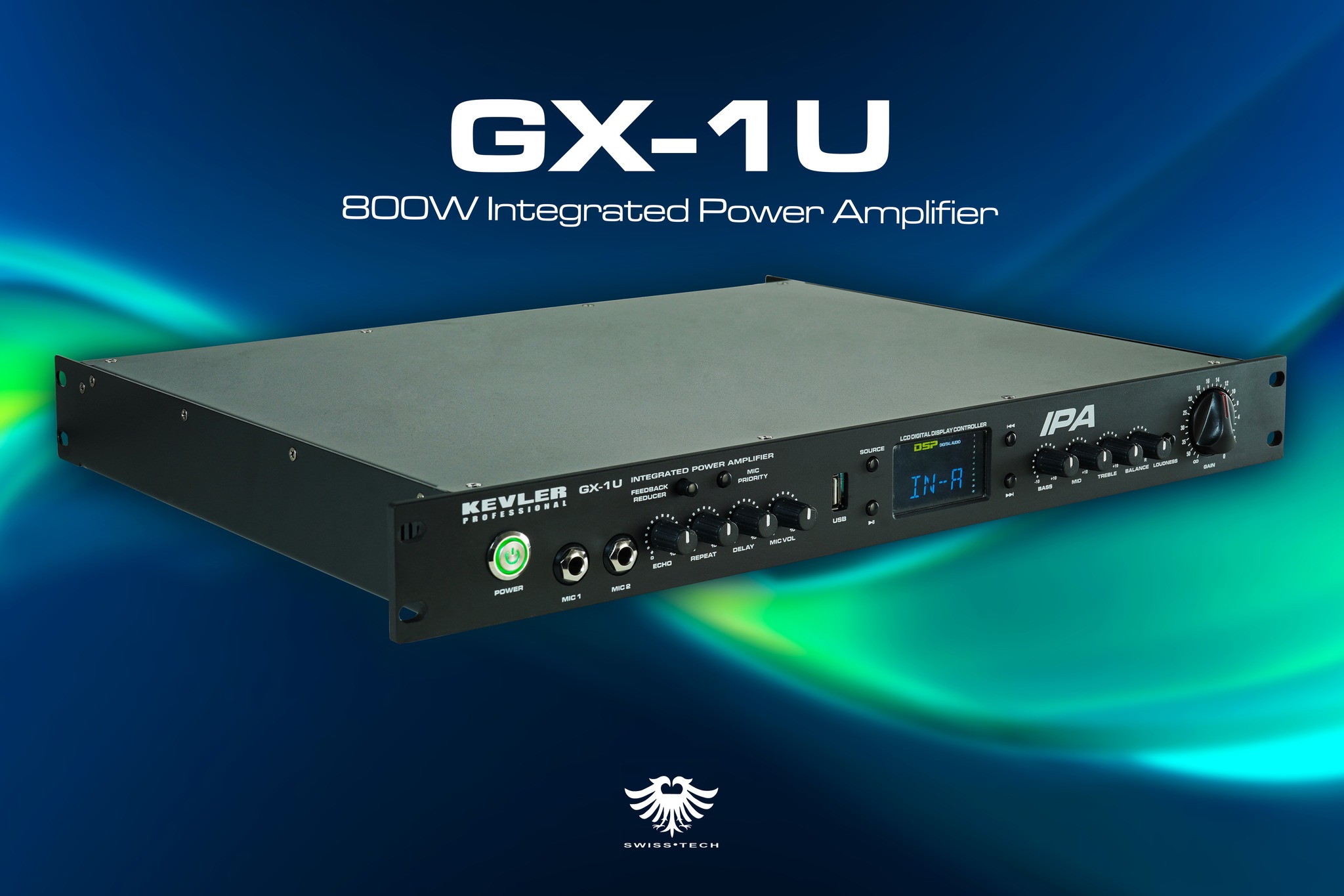 Kevler Professional GX-1U Integrated Power Amplifier 800w x2 original ...