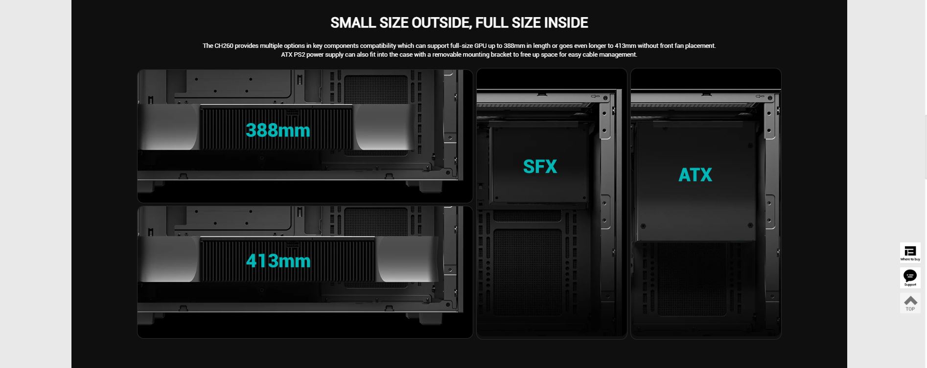 Deepcool Computer PC Case CH260 High Airflow microATX Compact Tempered ...