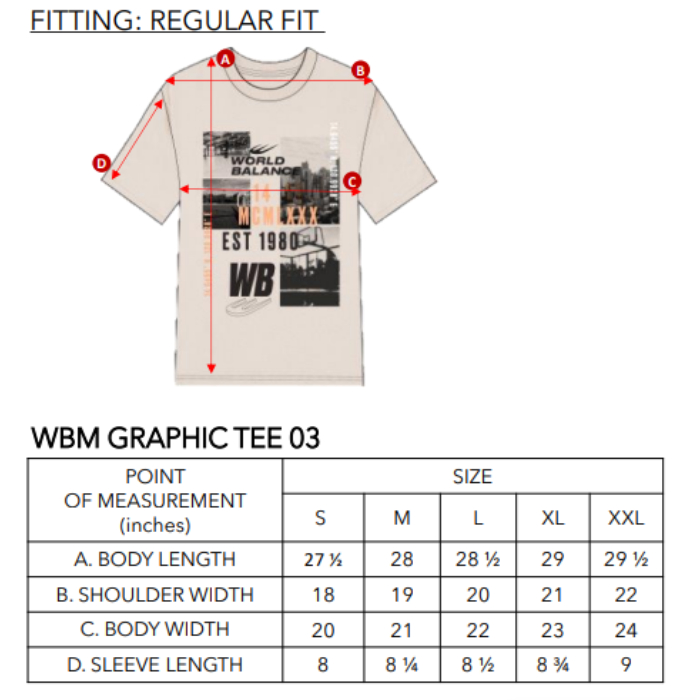 World Balance WBM Graphic Tee 03 Men's Tops Shirt | Shopee Philippines