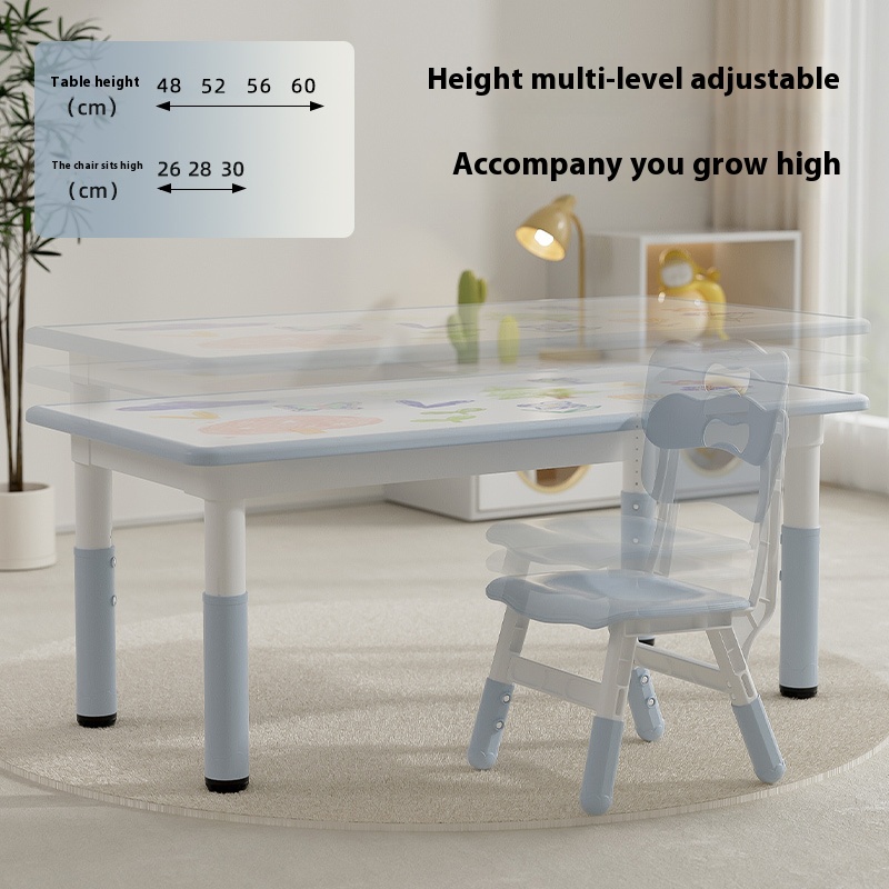 120CM Adjustable Study Table for Kids with Chairs Study Table with ...