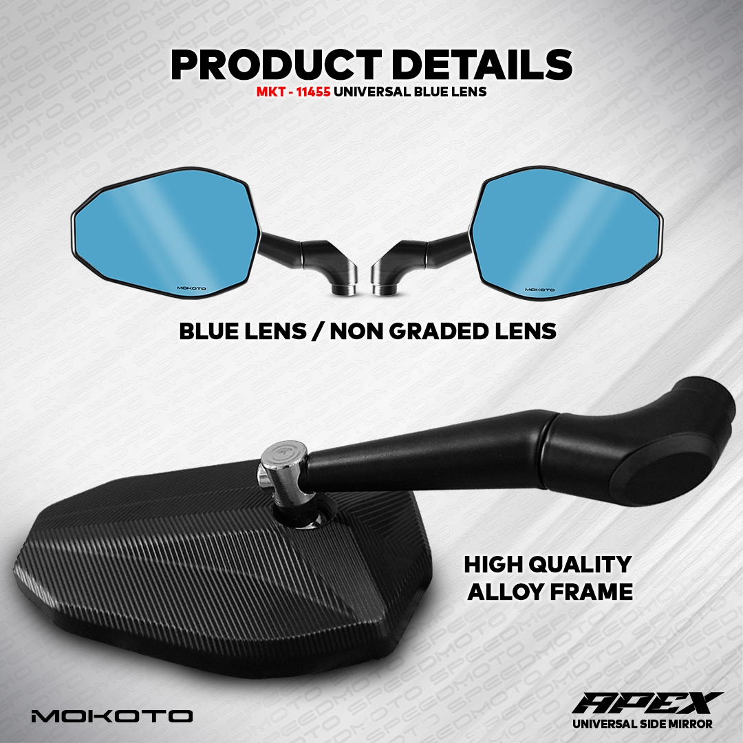 MOKOTO APEX BLUE LENS SIDE MIRROR ALLOY FRAME NON GRADED MKT-11455 ...
