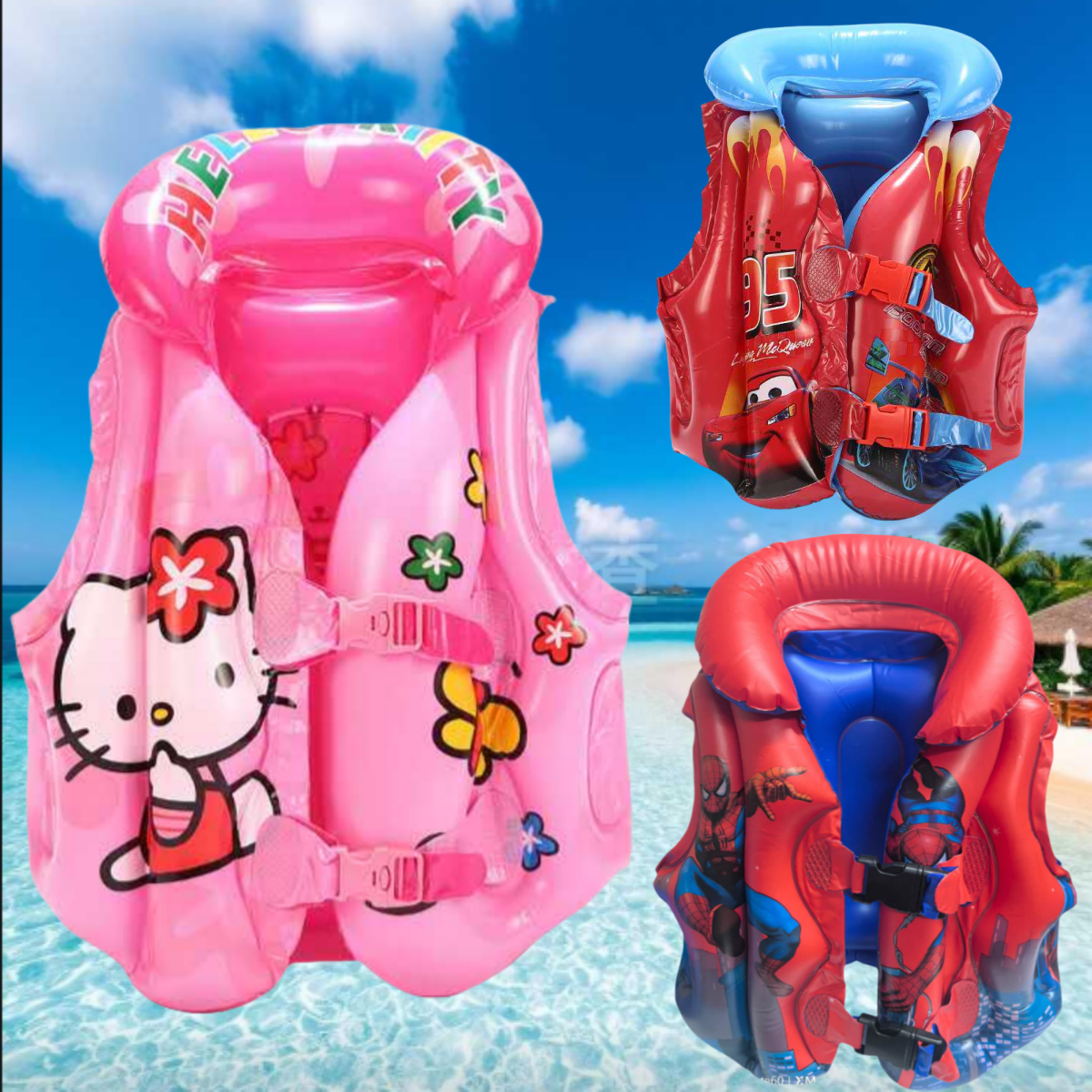 Children's life jacket Cartoon inflatable swimming suit kids buoyancy ...