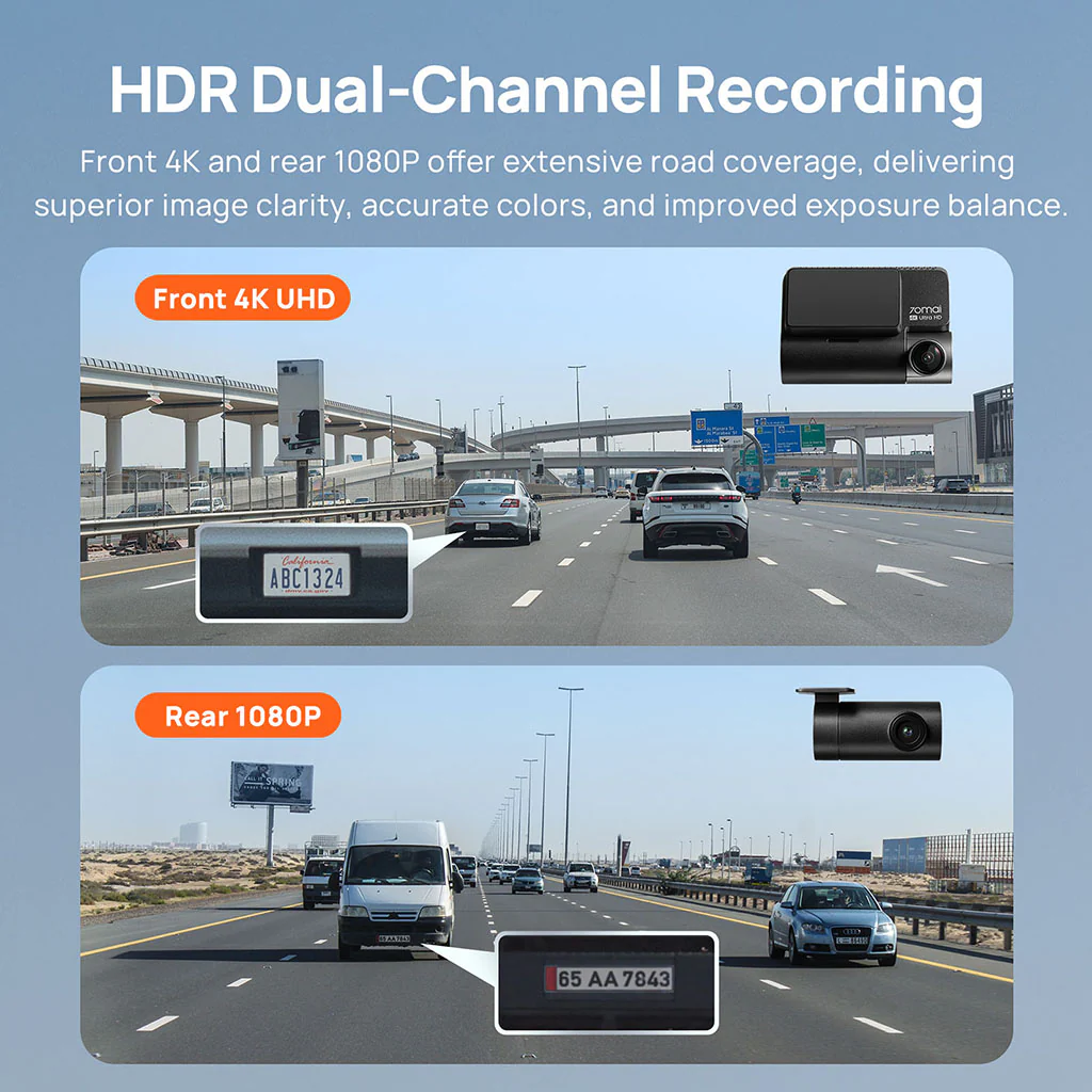 70mai A810 DashCam 4K Dual-Channel Recording With GPS ADAS AI Motion Detection Voice & APP ...