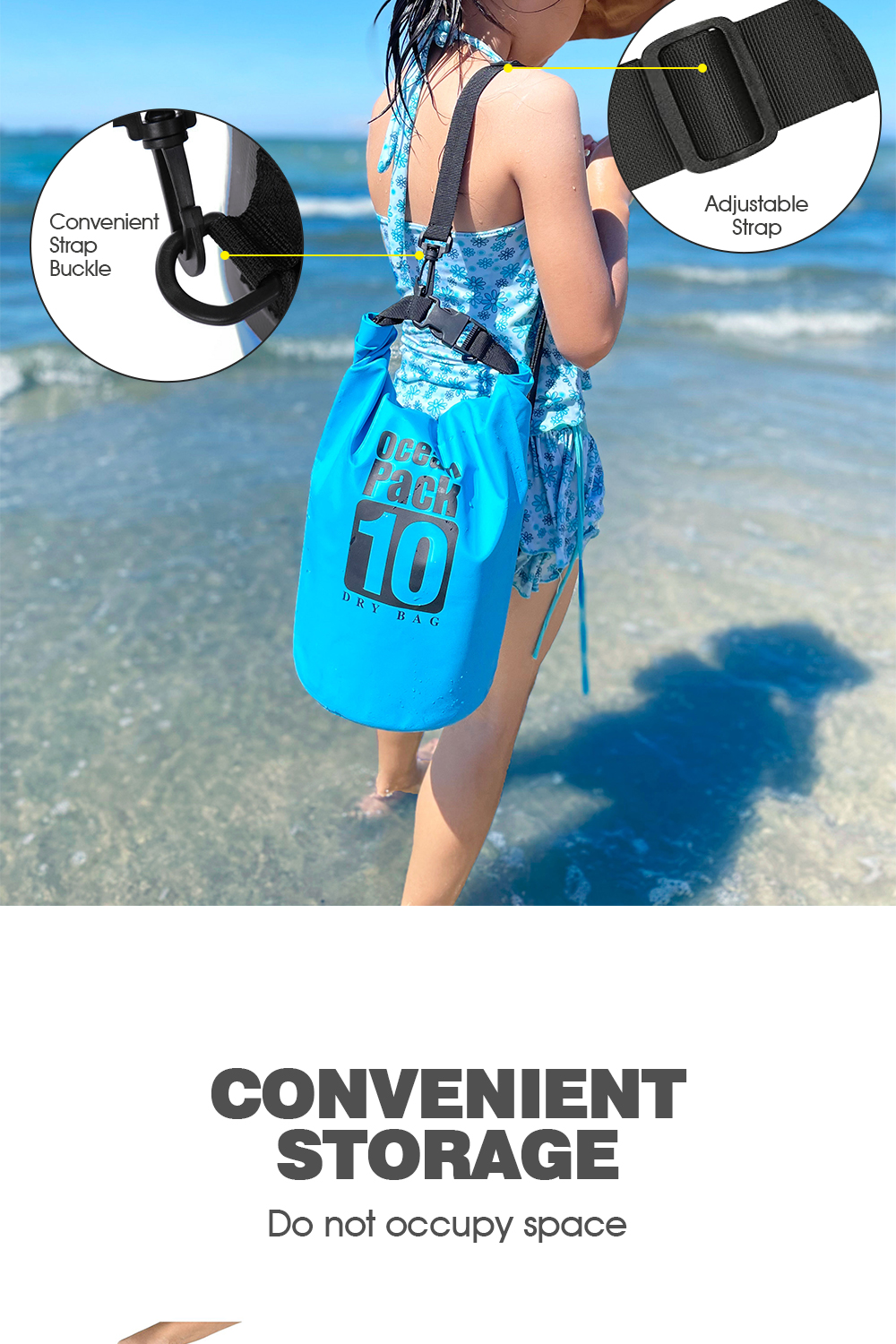 Ocean Pack Waterproof Dry Aqua Bag Outdoor Swimming Sling Shoulder ...