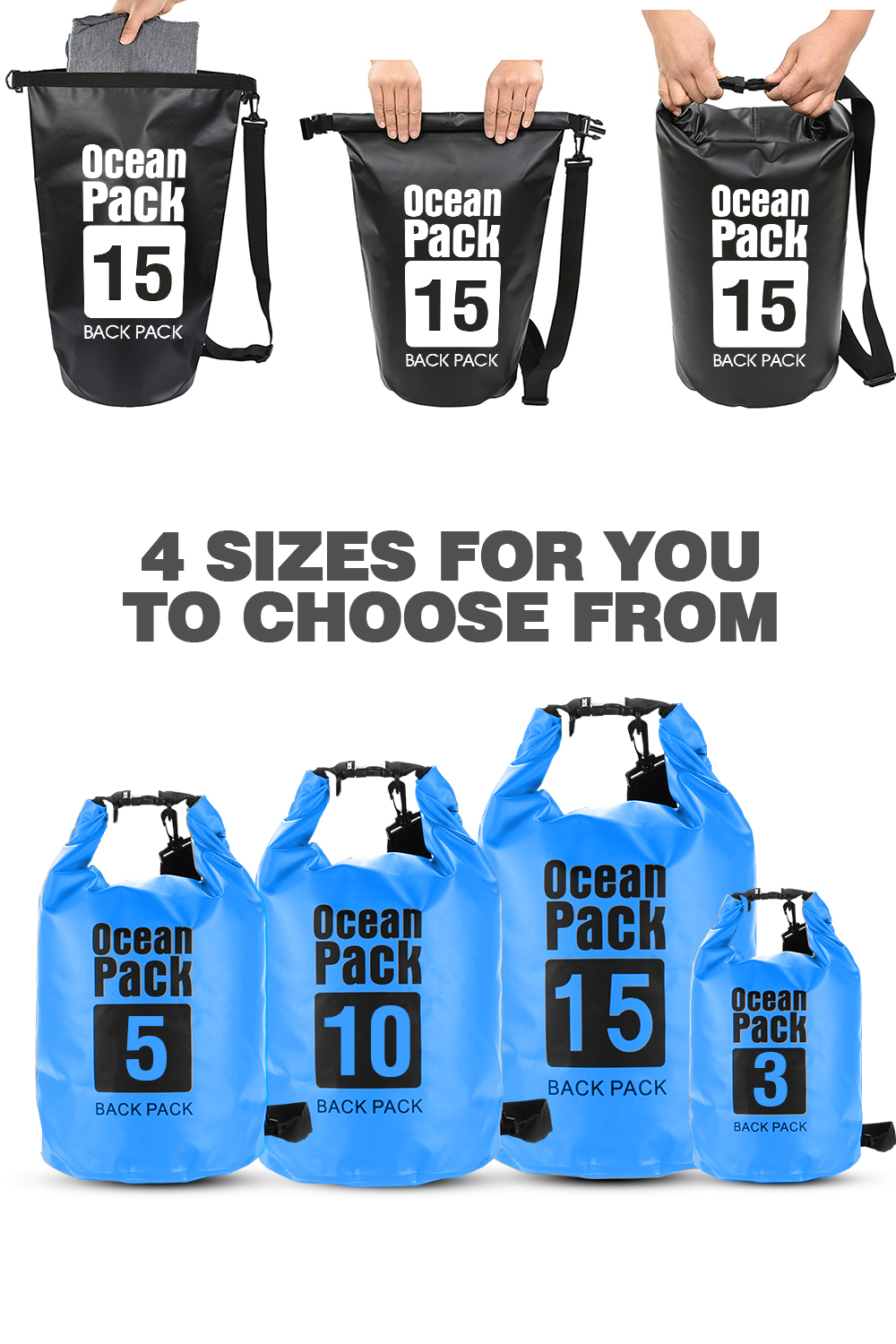 Ocean Pack Waterproof Dry Aqua Bag Outdoor Swimming Sling Shoulder ...