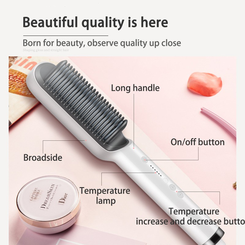 Multifunctional 2-in-1 Multifunctional Hair Brush Comb Electric Straight Hair Perm Comb Hair ...