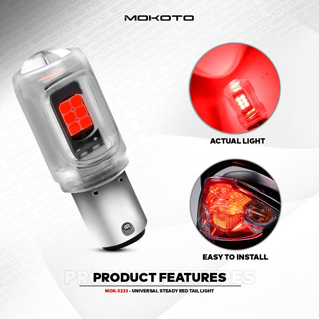 MOKOTO TAIL LIGHT/ BRAKE LIGHT STEADY-RED SUPER BRIGHT HI-LOW BEAM 16 ...
