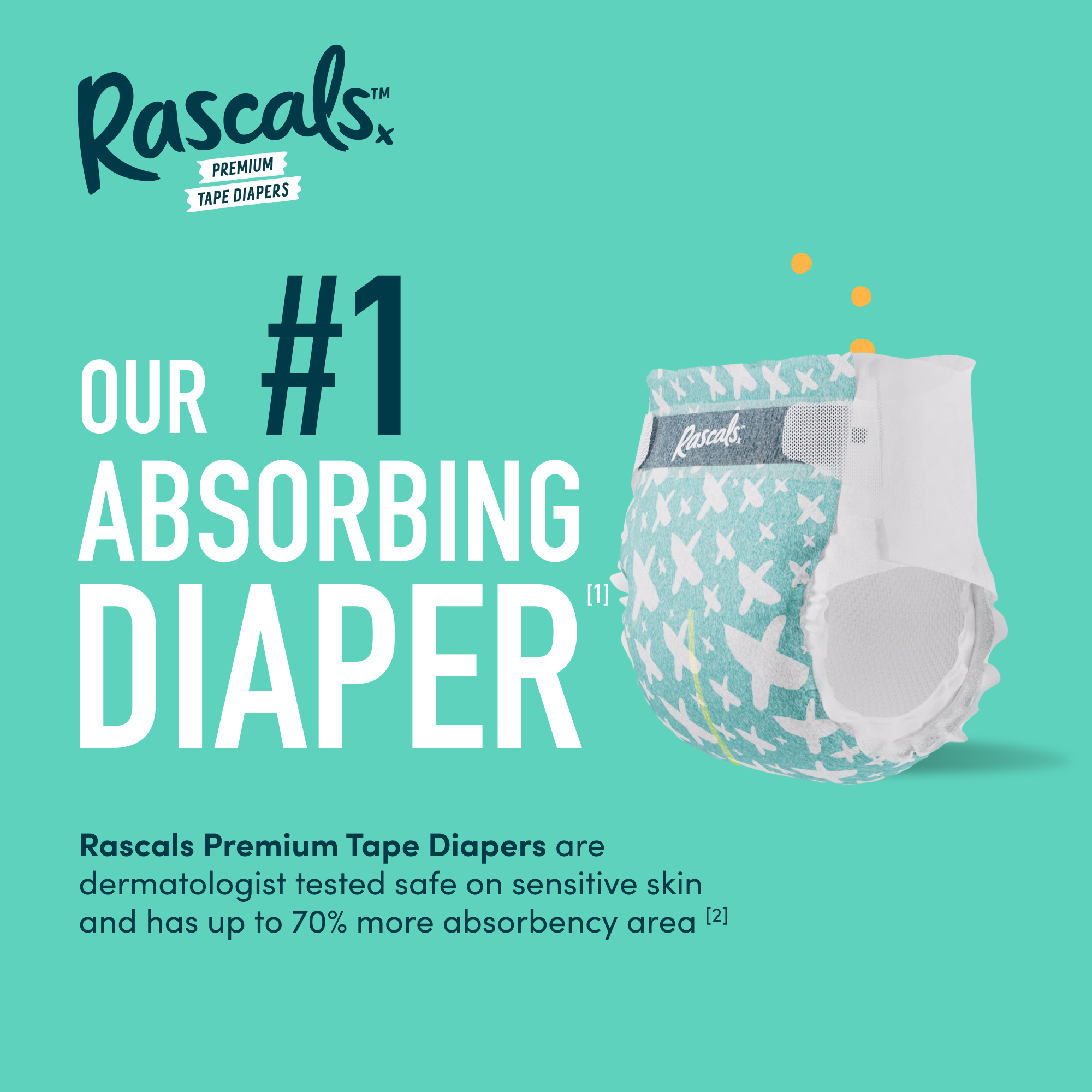 Rascals Tape Diaper Convenience Pack - Newborn, 28 Pads | Shopee ...