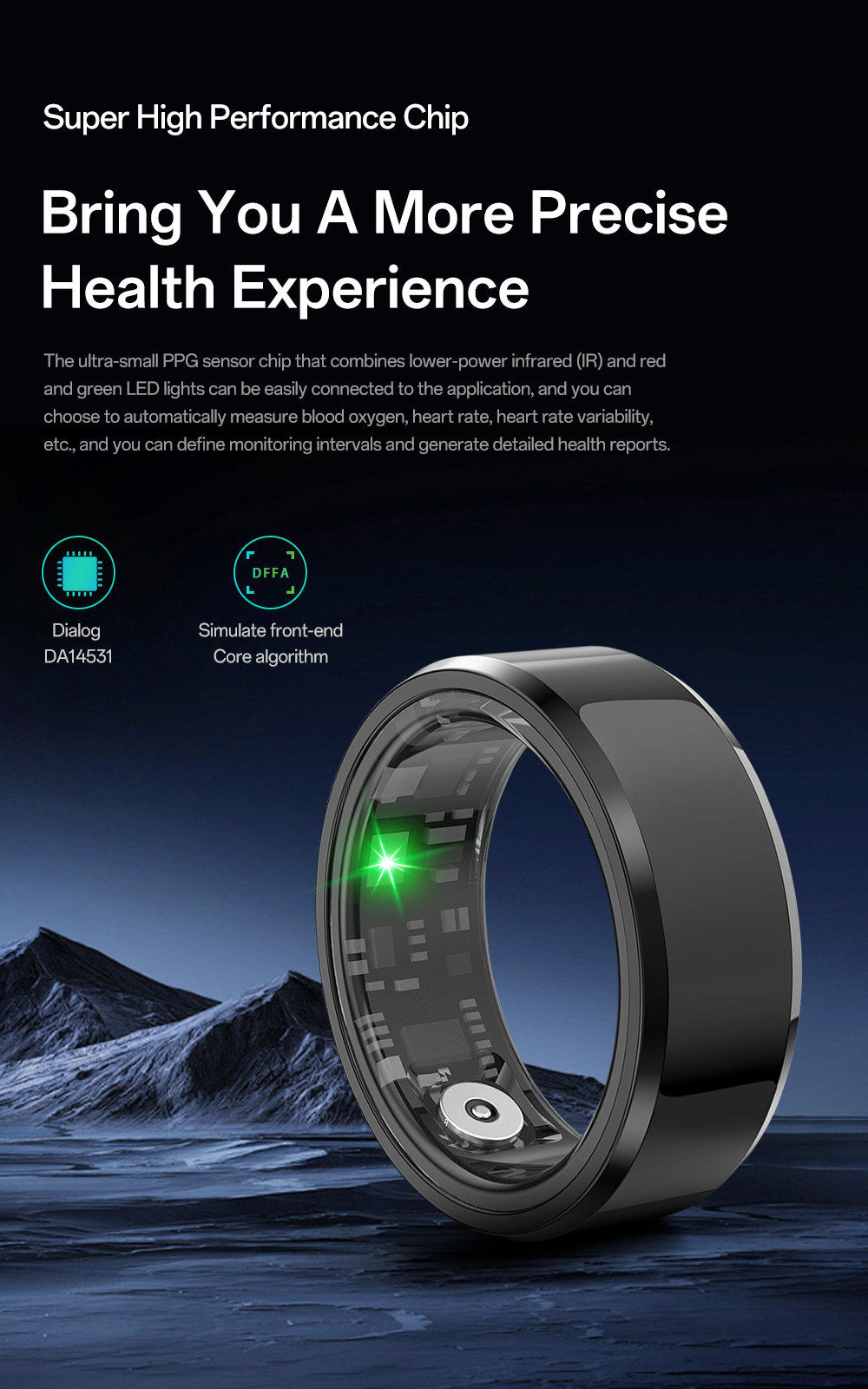 Aolon Ring Gen3 Smart Ring 10ATM Swimming Sports & Health Records ...