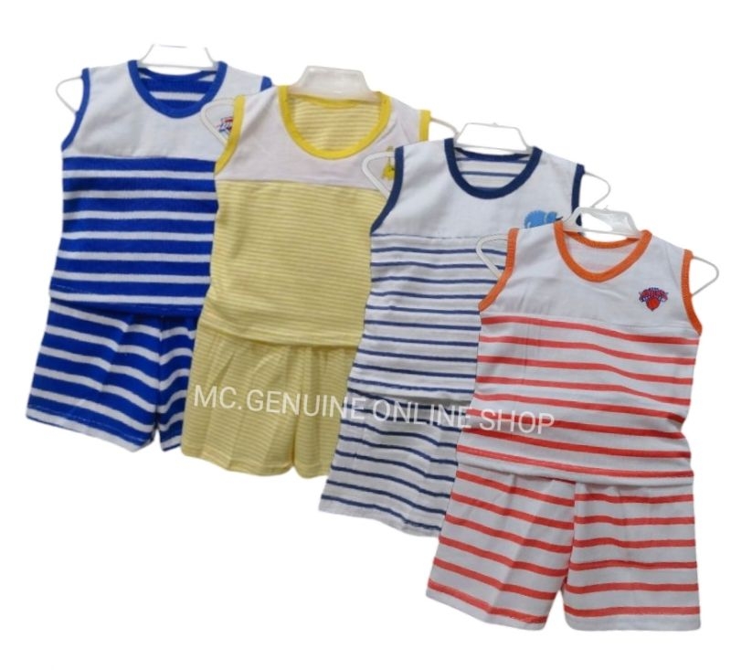 Stripes Muscle Tee and Short Set for Baby Boy 6-12 Months Old - Perfect ...