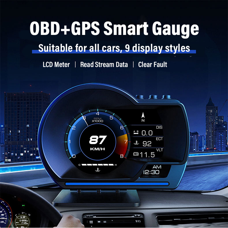 WEITI P6 PRO OBD+GPS Dual System Head Up Display Car HUD Gauge Digital ...