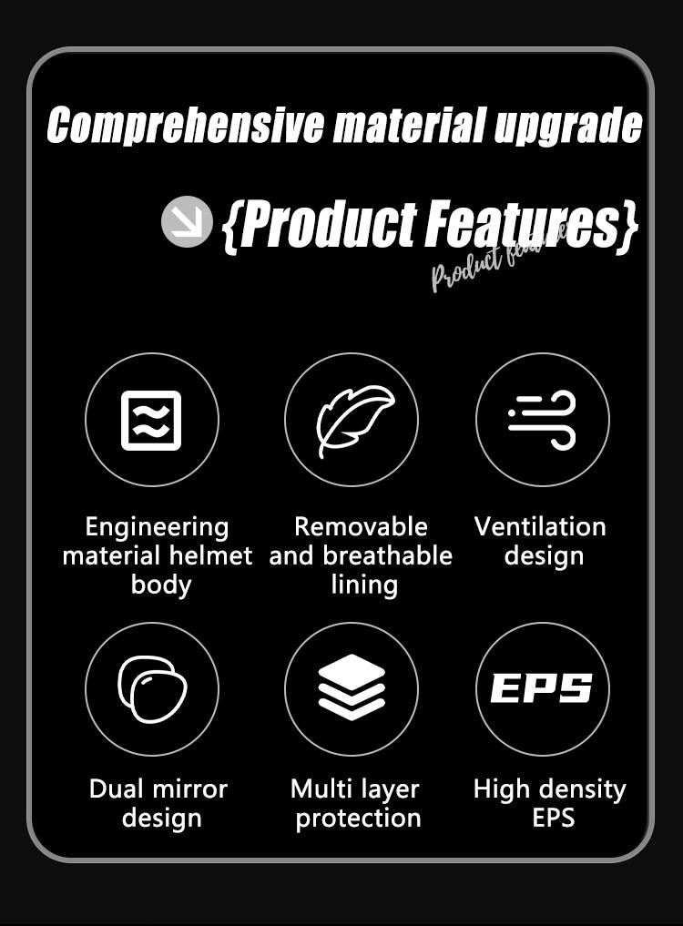 AXK 903 Motorcycle Full Face Helmet Double Mirror Brown Lens Anti-Fog ...