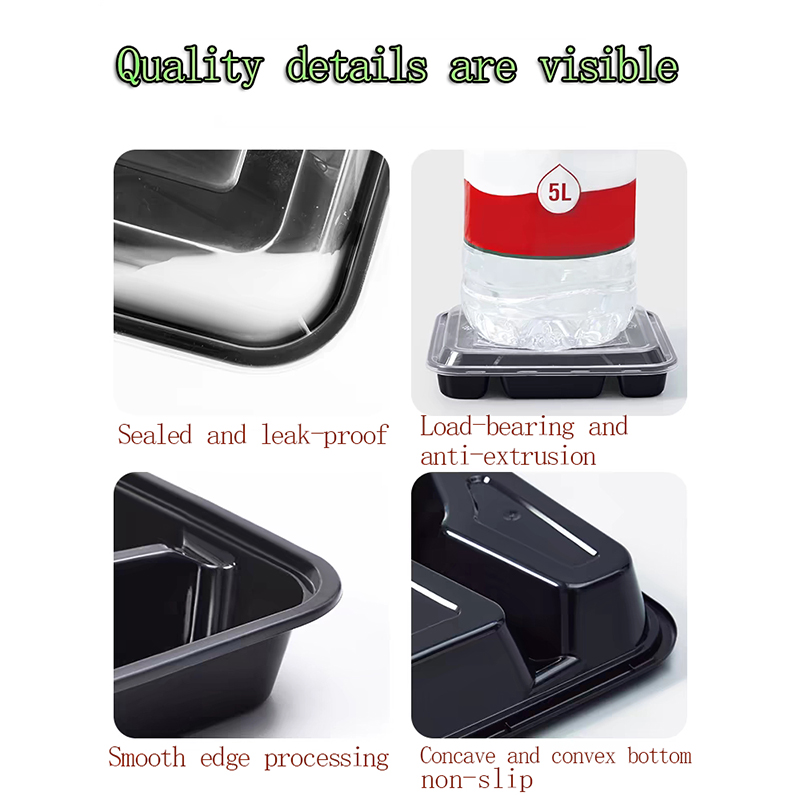 50PCS Microwavable Plastic Container Disposable Lunch Box 2/3/4/5 ...