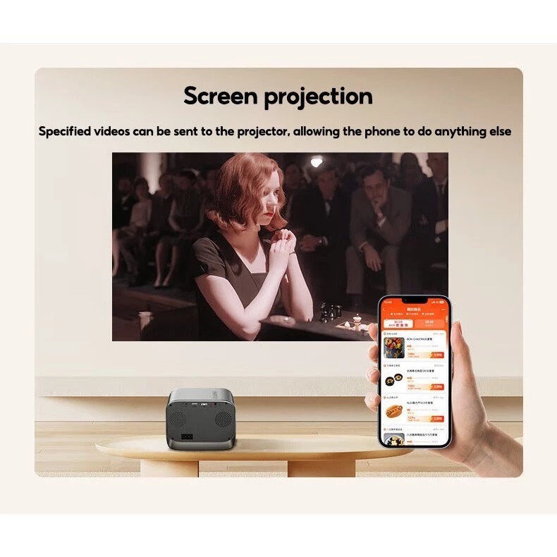 ProjectorA10 Portable Smart Mini 6000 Lumens 4K HD 1080P Projector WIFI ...