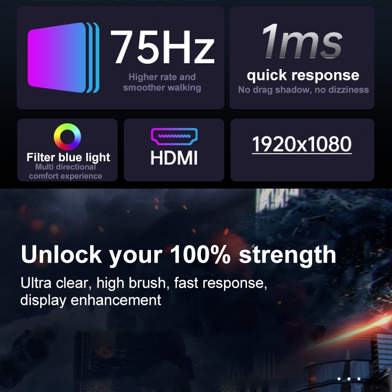 Expose Plus Gaming Monitor 24/27 inch curved 75Hz/165Hz desktop ips ...