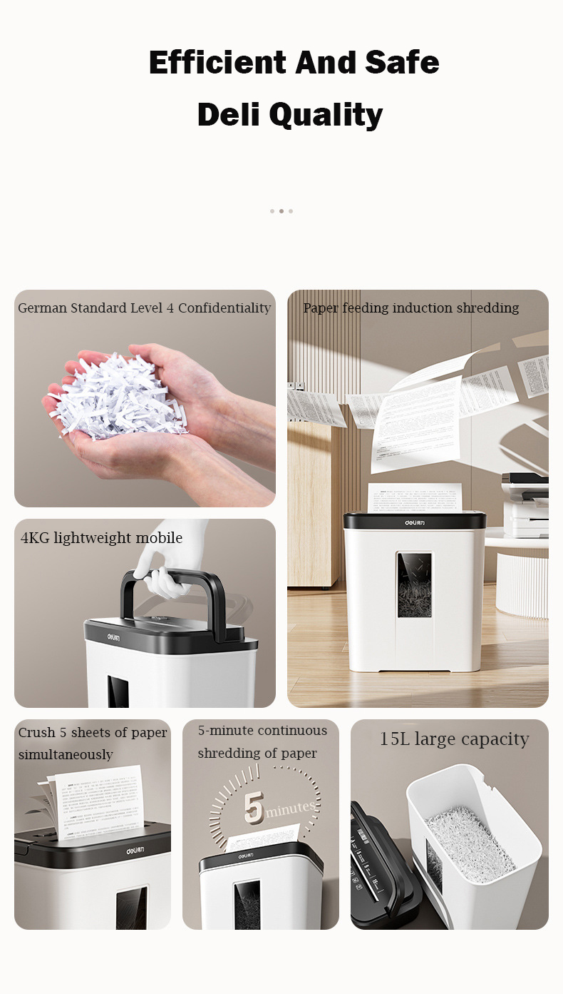 Deli A4 Automatic Paper Shredder 80W Heavy Duty Shredder Machine ...
