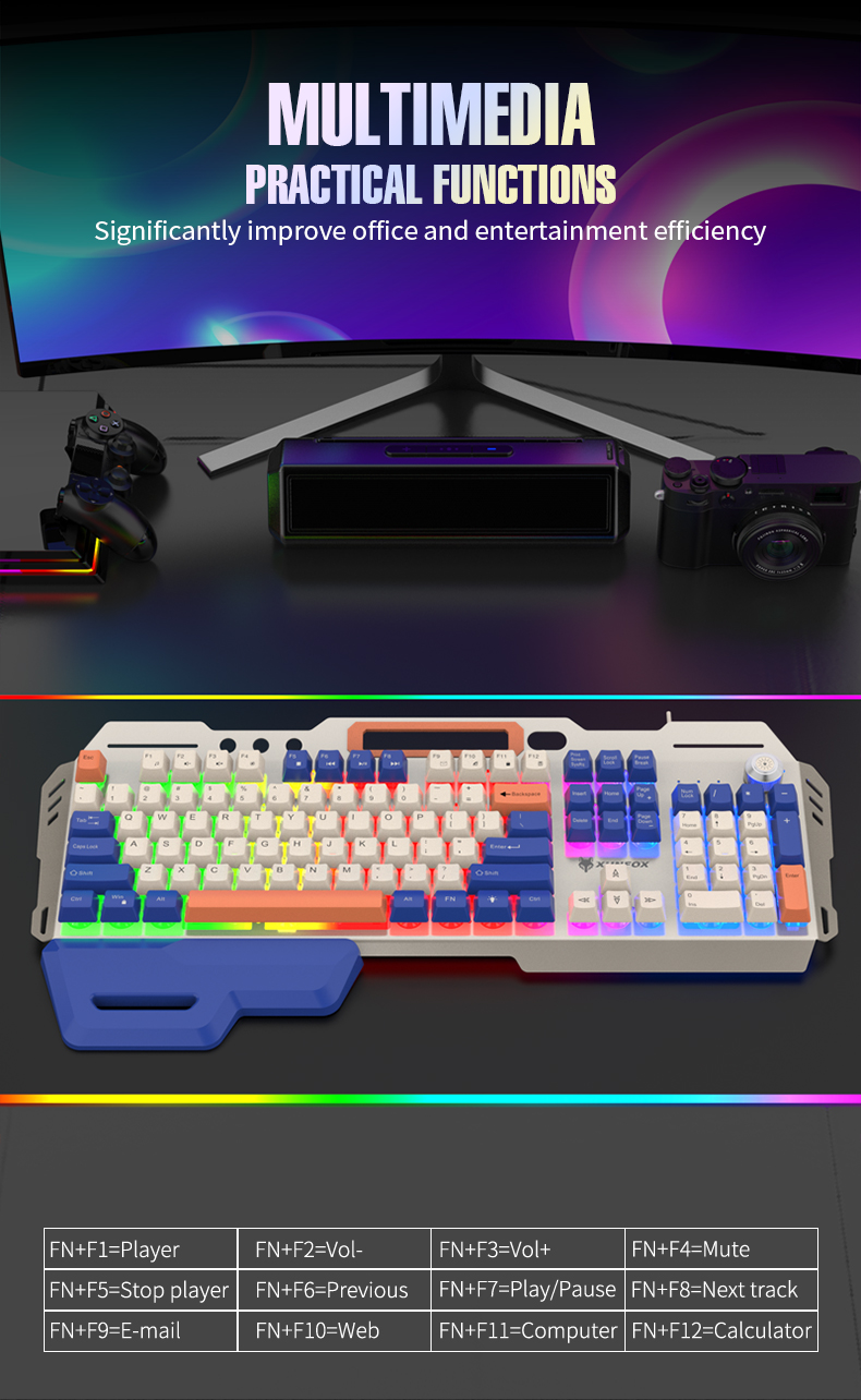 K90 keyboard 104 keys mechanical keyboard gaming keyboard and mouse set ...