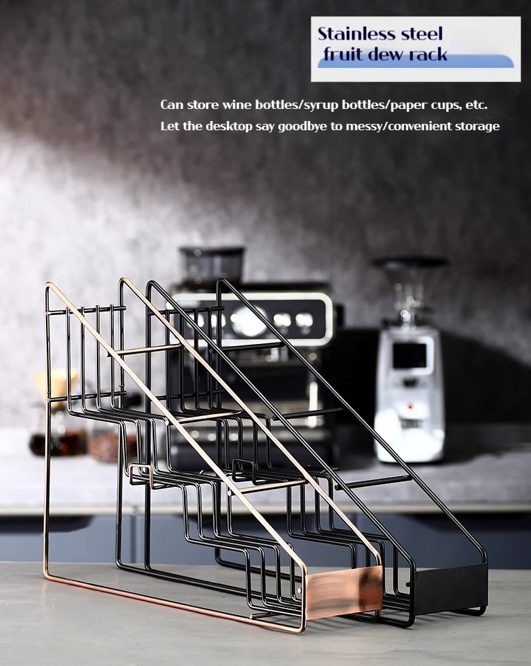 4 Compartment Syrup Rack Stainless Steel Multi-Functional Wire Bottle ...