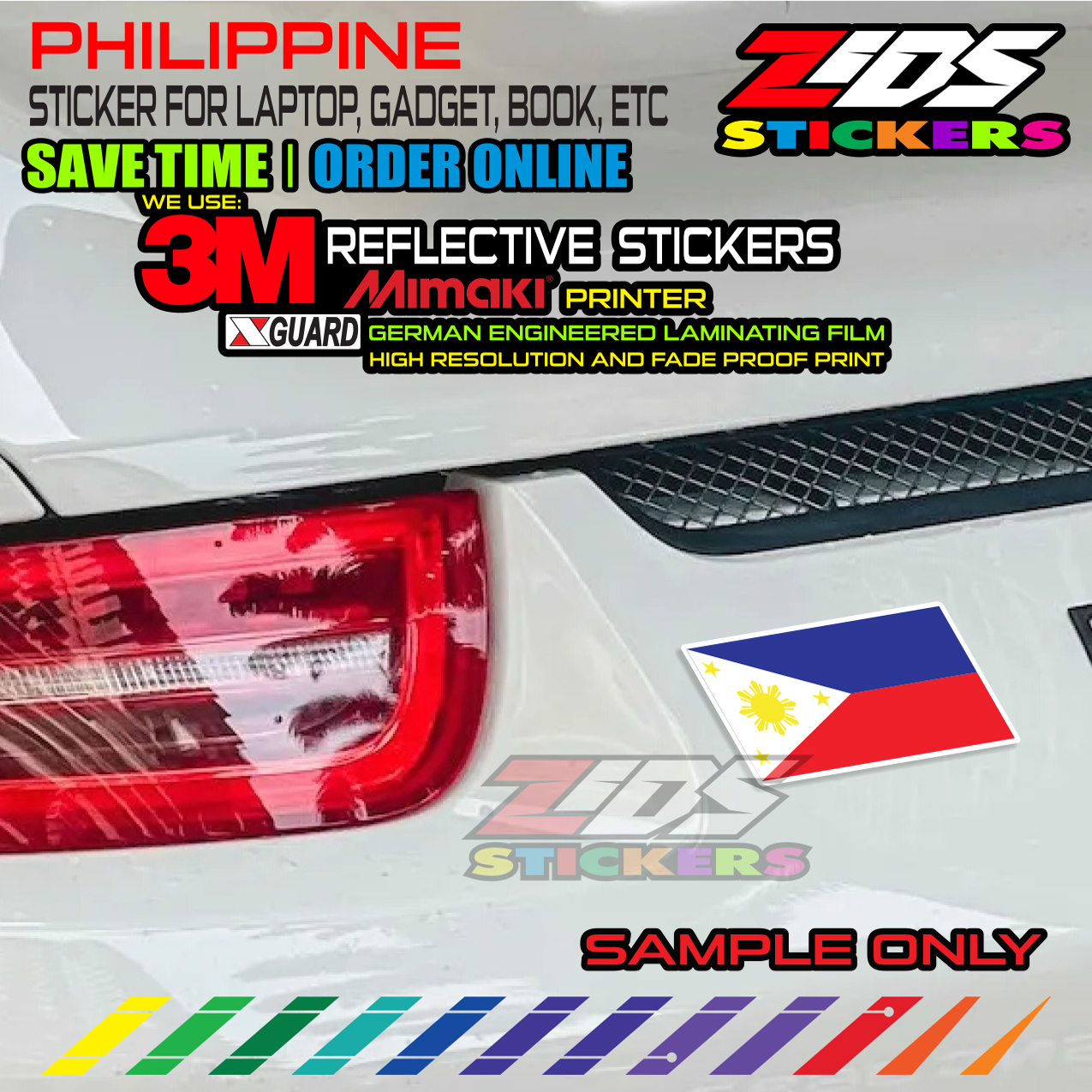 philippine flag logo 3M reflective printed laminated sticker for cars ...