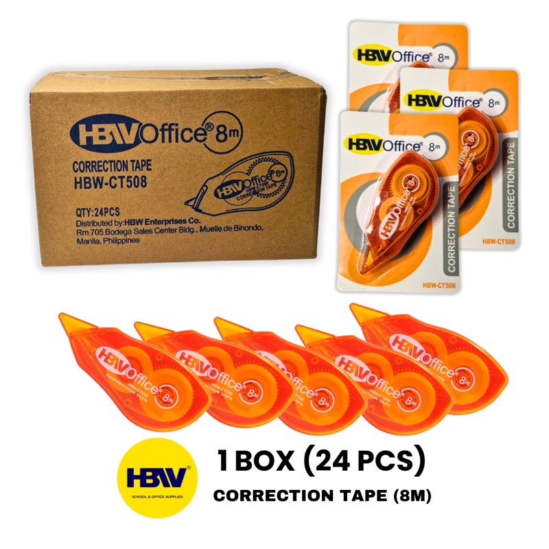 HBW Correction Tape 5mm by 8meters CT508 3pcs | Shopee Philippines