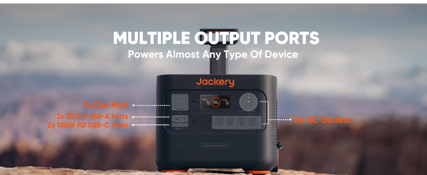 Jackery 3000PRO Power Station 3024Wh/840000mAh/3000W Solar Generator 2 ...