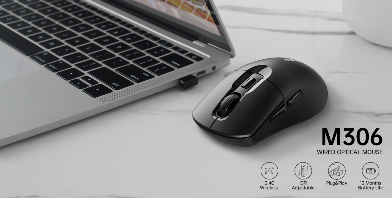 Rapoo M306 2.4 Wireless Optical Mice With Side FWD And Back Buttons ...
