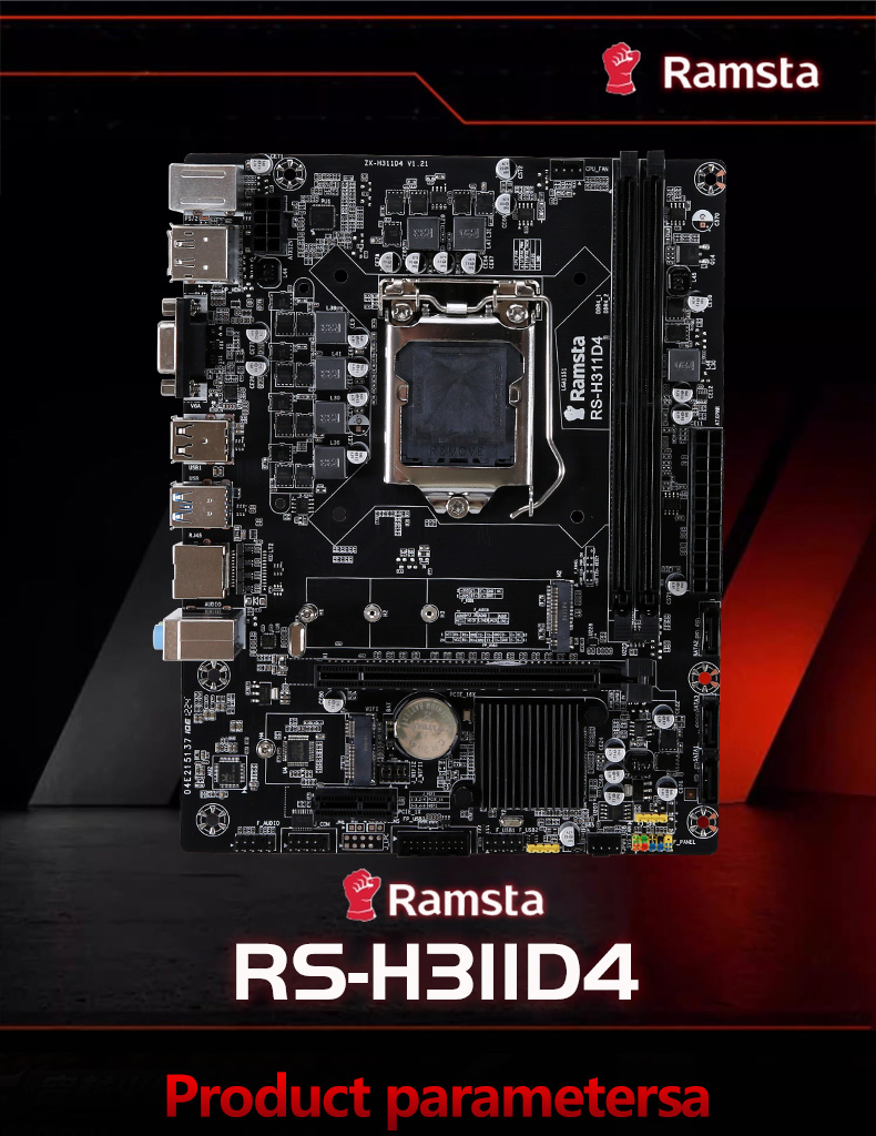 Ramsta H311MP Motherbord Support LGA 1151 Intel Core i3/i5/i7 6th-9th ...