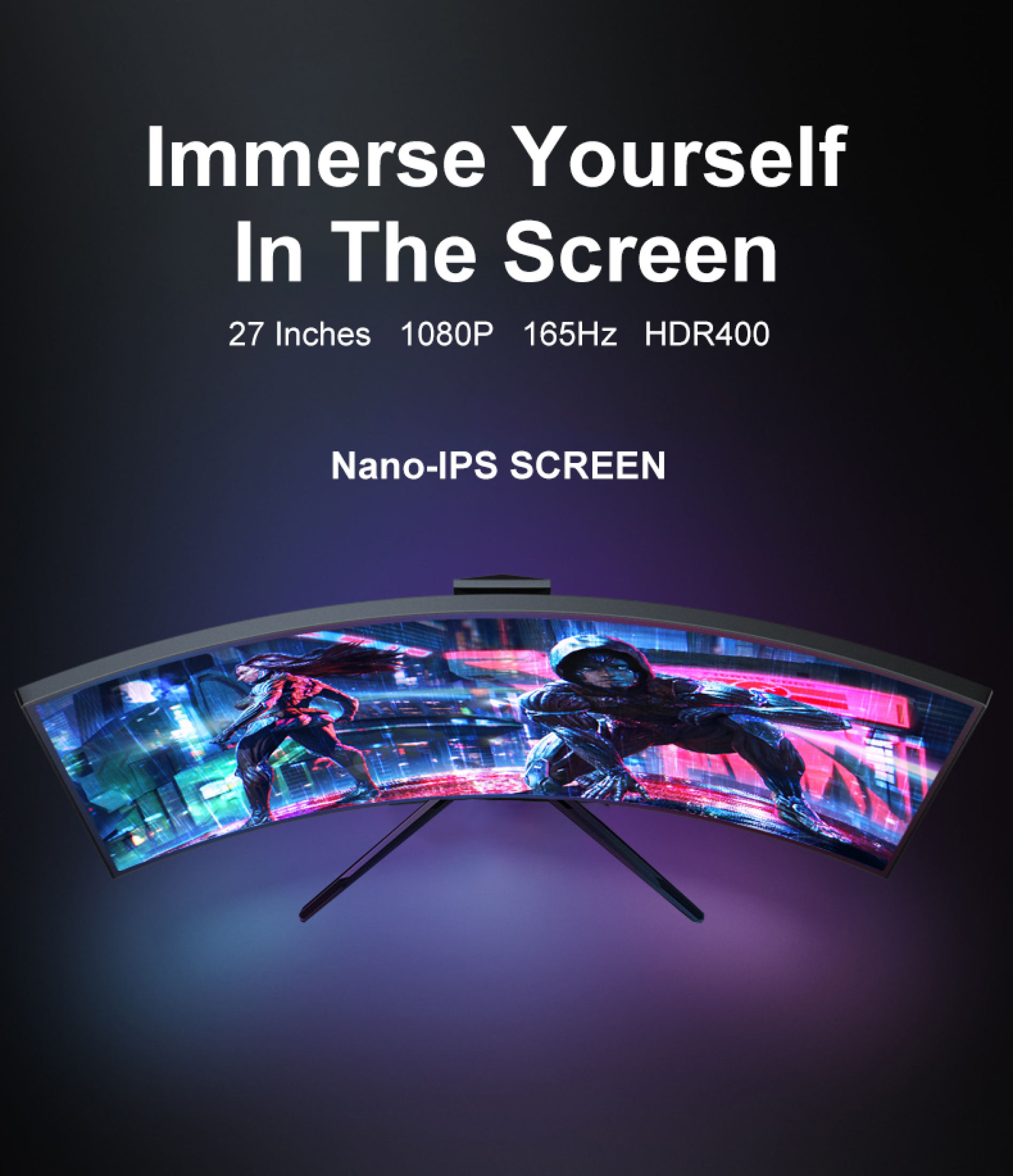 EXPOSE Monitor 27/24/22/19 Inch Curved Gaming Monitor 165/75/60Hz IPS ...