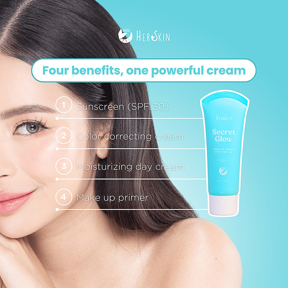 Her Skin Tone up Cream Secret Glow SPF 30 Sun Protection Brightens ...