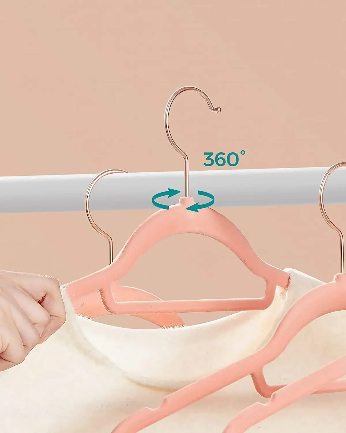 50pcs Elastic Velvet Hanger, Clothes Do Not Deform Drying Rack | Shopee ...