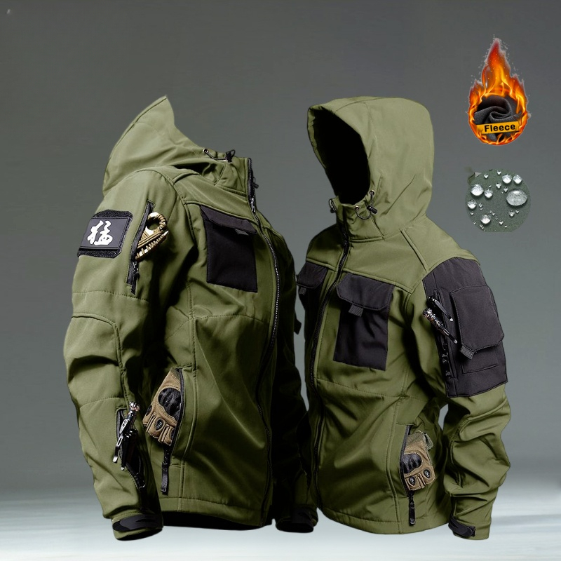 Tops Winter Tactical Jackets Men Outdoor Waterproof Hood Windbreaker ...