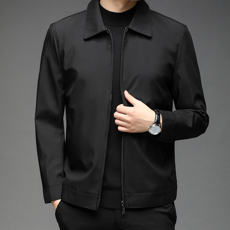Bomber Jacket for Men Polo Neck Windbreaker Jacket With Collar For Men ...