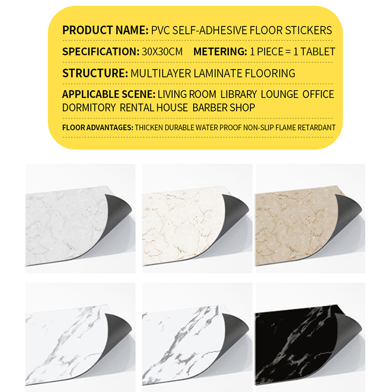 PVC Floor Sticker Waterproof Tiles Floor Sticker Decor Marble Tiles ...