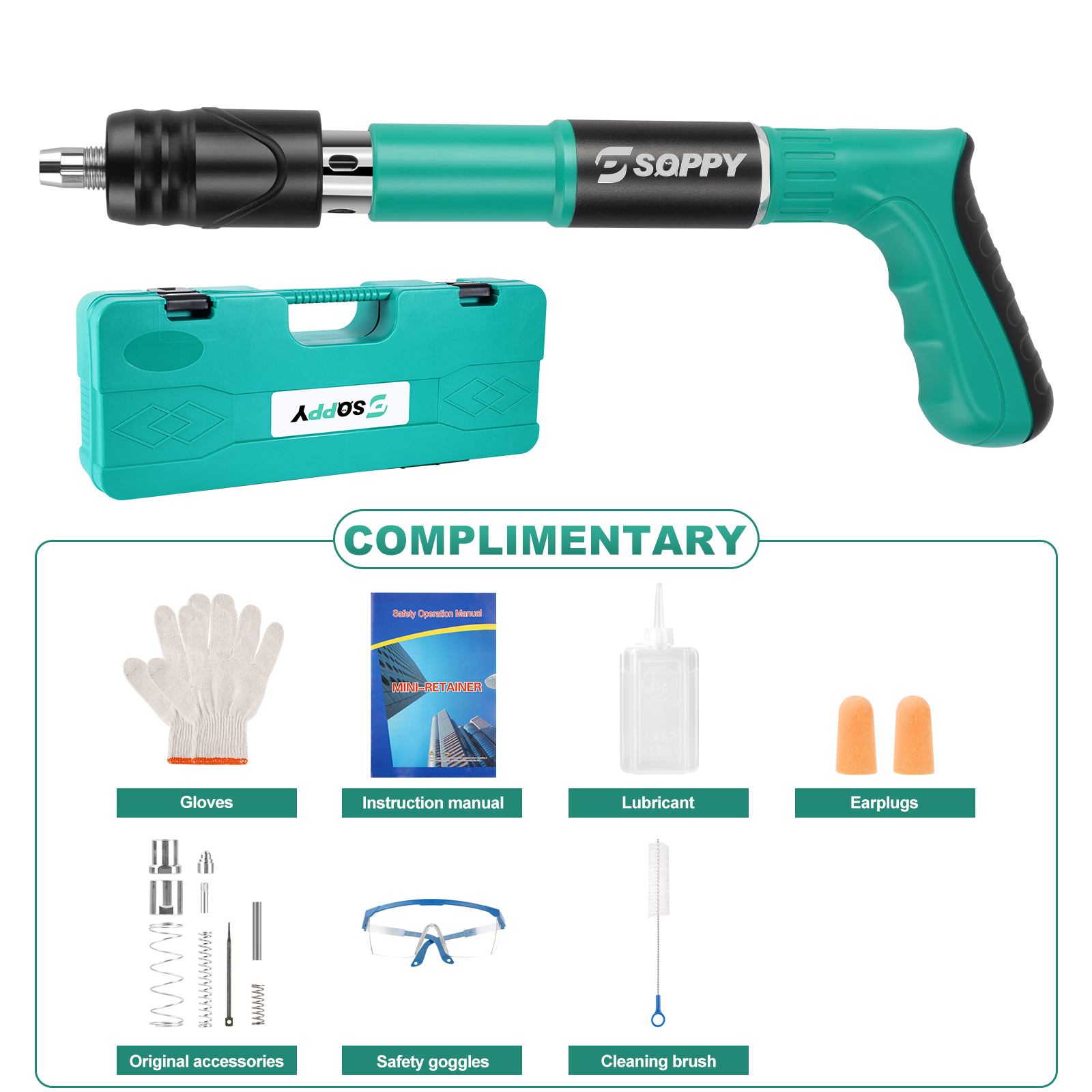 Punch Gun Cordless Nail gun Riveter Tacker Concrete For Wood Wall ...