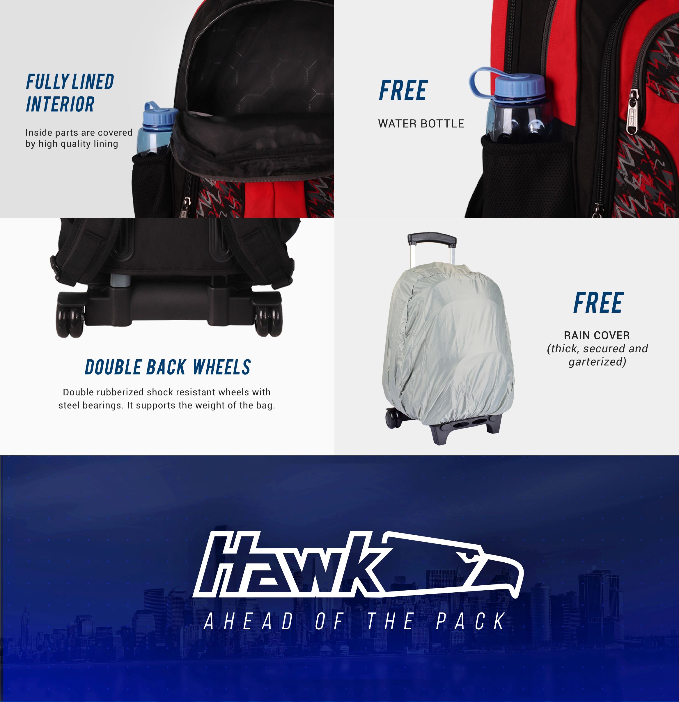 Hawk 5792 Large Backpack Stroller with VIRUPRO Anti-Microbial ...