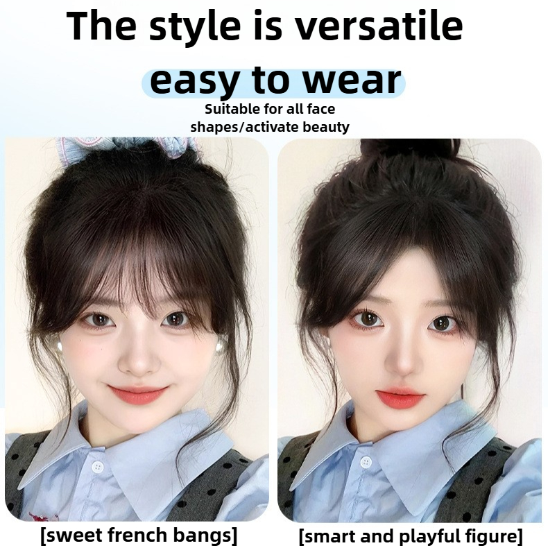 Real Human Hair Bangs Side Fringe for Women Middle Part False Bangs ...