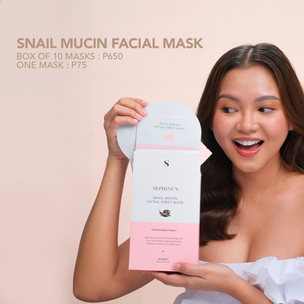 Sephines Snail Youthful Glow Mucin Facial Sheet Mask | Shopee Philippines
