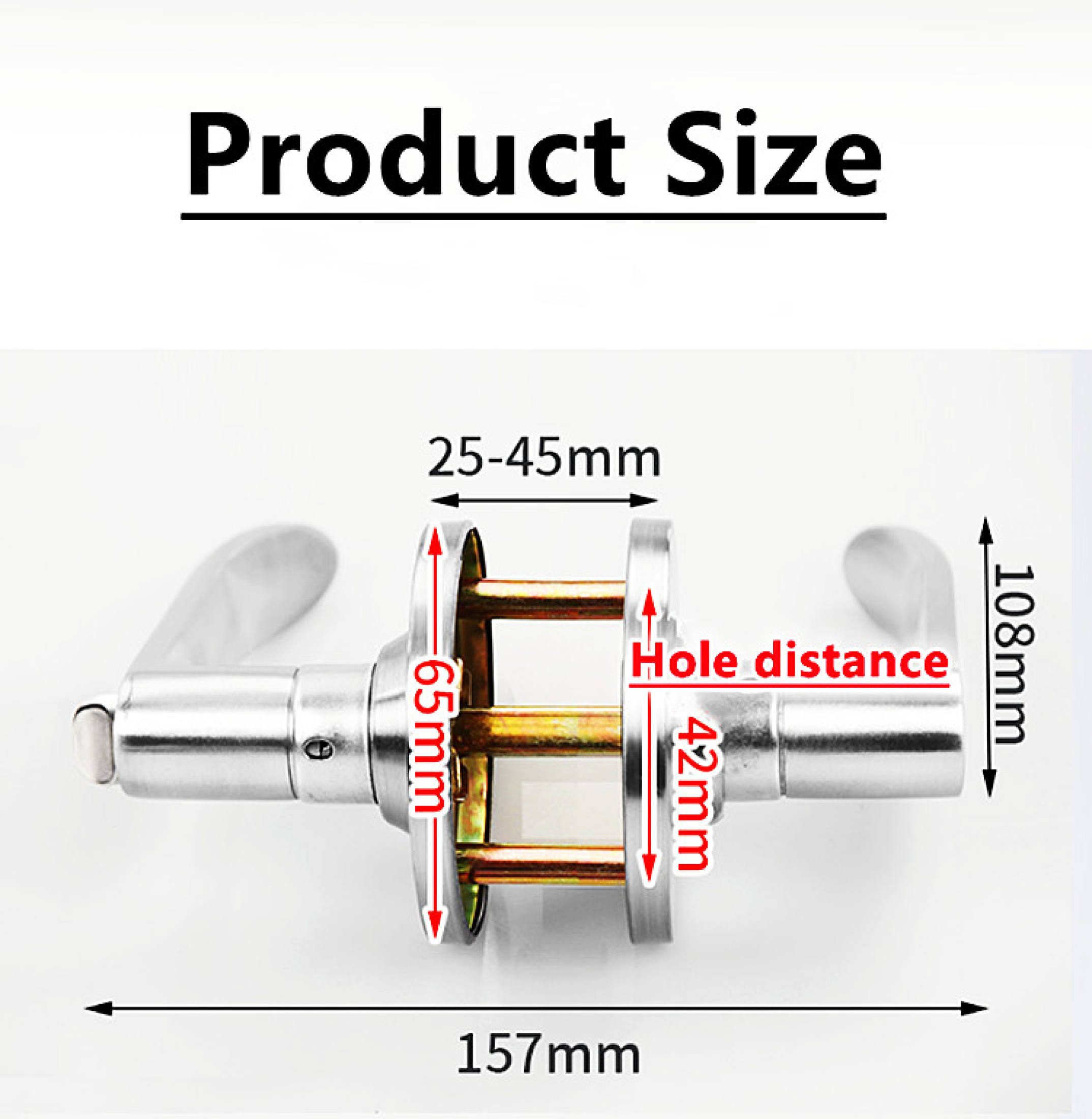 Hoba Doorknob Lever Type aluminium alloy Lockset With Keys Door Knob ...