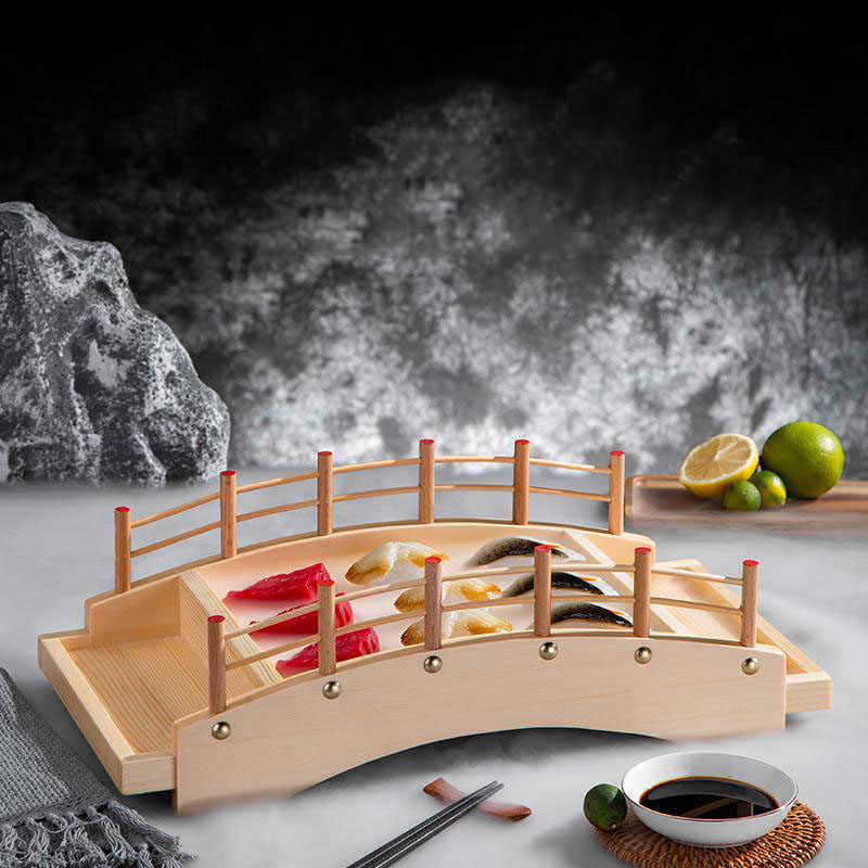 Sushi Bridge Boat Wooden Boat Bridge Tableware Sashimi Platter Cuisine ...