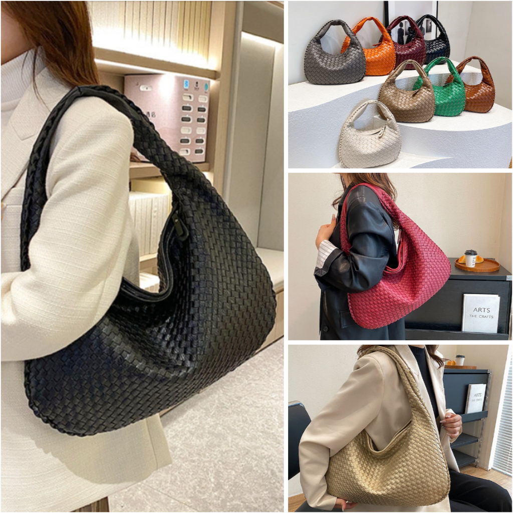 Retro Hand-woven Bag Female Knitted Cross-body bag Ladies Shoulder Bag ...