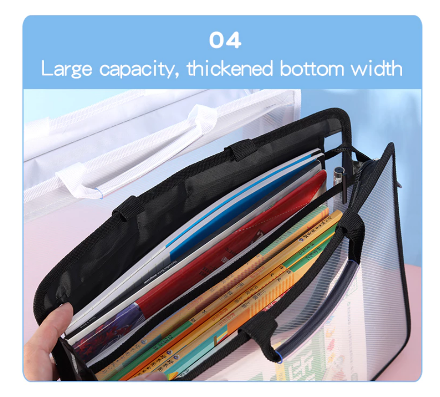 1PC transparent file bag A4 large capacity storage bag students bag ...