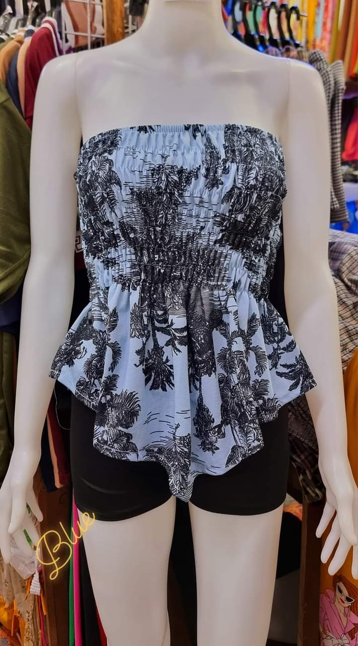 Trendy Printed Tube V-Shape Top For Women | Shopee Philippines