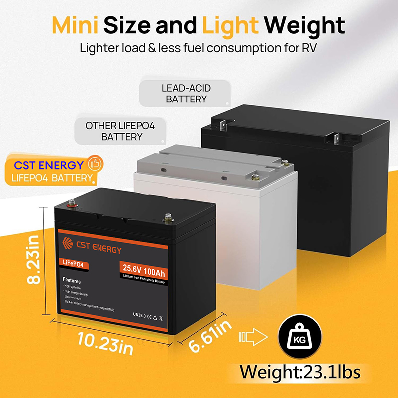 CST LiFePO4 Battery 24V 100AH Lithium Battery 12V 100AH with Bluetooth ...