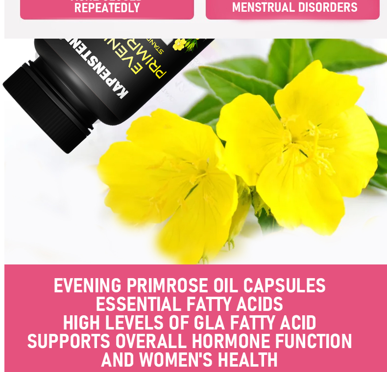 Evening Primrose Oil capsules Supports Menopausal Recovery, Hormonal ...