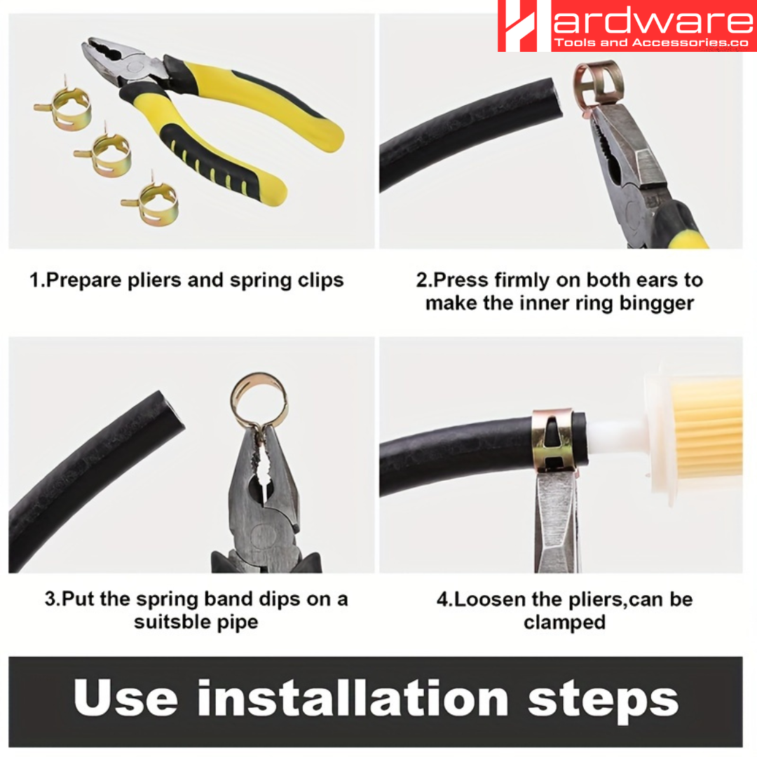 Spring Hose Clamp Spring Band Action Fuel / Silicone Vacuum Hose Tube ...