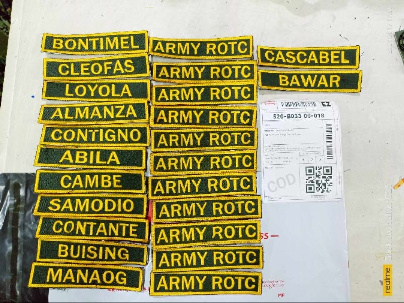 ROTC NAME CLOTH WITH OR WITHOUT TAPE | Shopee Philippines