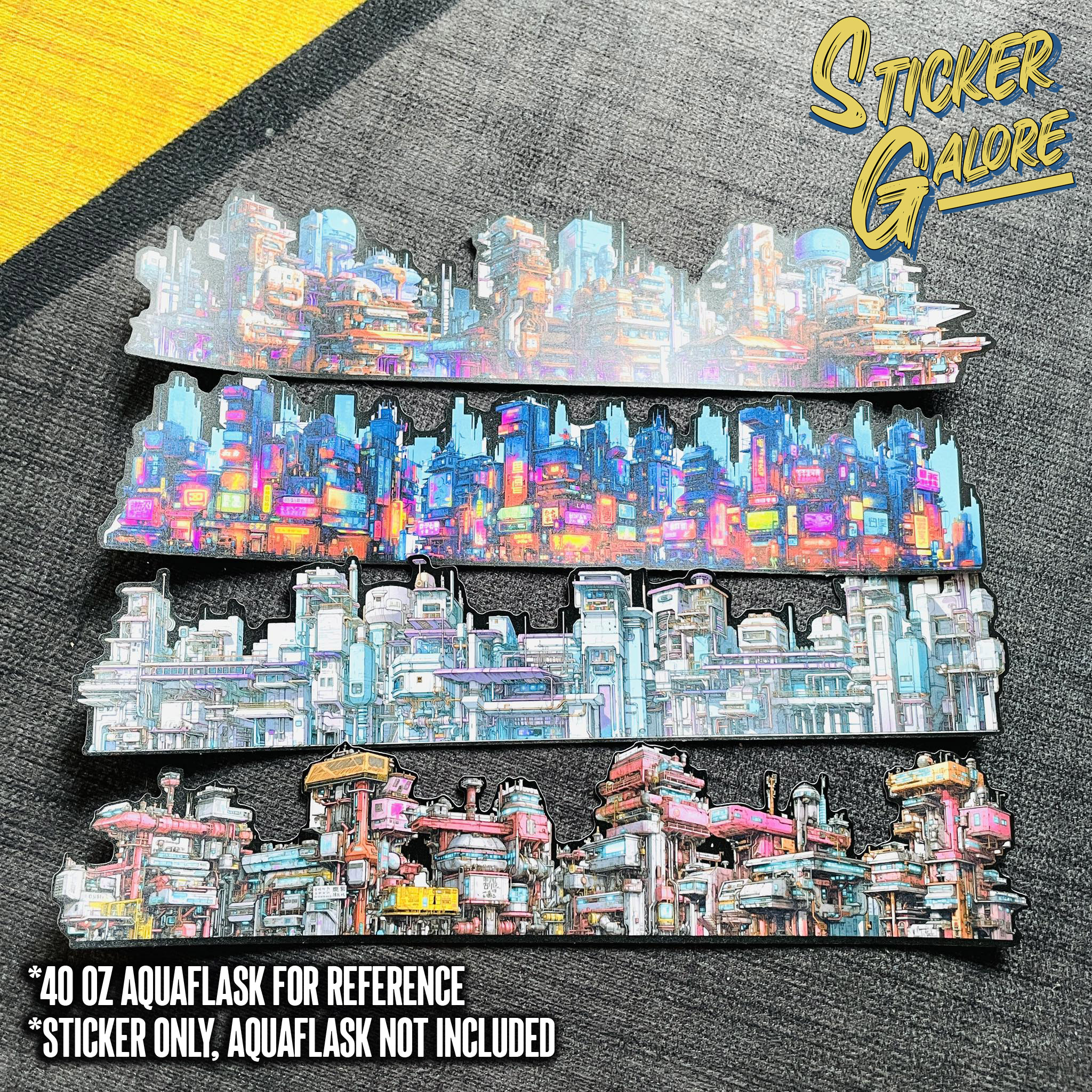 CYBERPUNK CITIES AQUAFLASK INFINITY STICKER (WATERPROOF AND SCRATCH ...