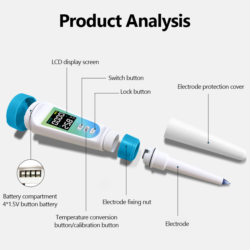 Food Liquid Temperature pH Meter Steamed Bread pH Meter Water Quality ...