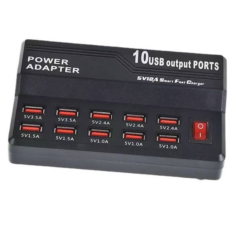 Multi Port Wall Charger Powed Adapter 60W 10 12-Port USB Fast Charging ...
