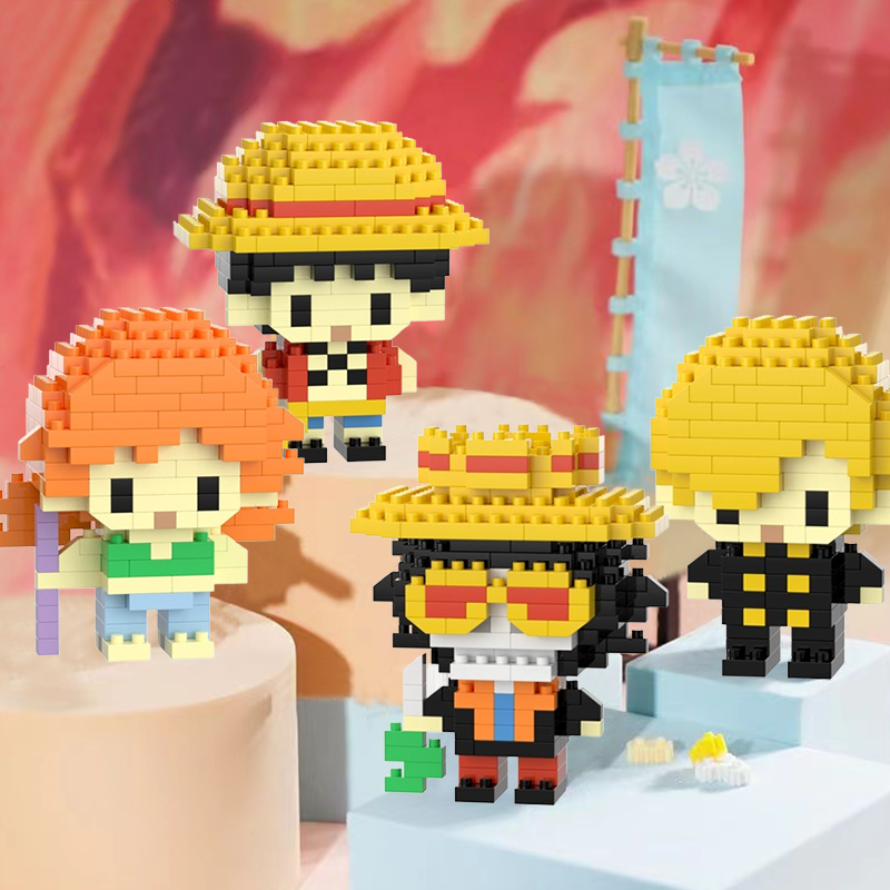 【DUZ】 One Piece Luffy Toys Cute Block Mini Character Building Block ...